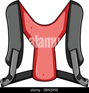 brace back posture corrector cartoon vector illustration Stock Vector ...