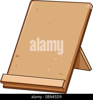 bamboo book reading stand cartoon vector illustration Stock Vector ...