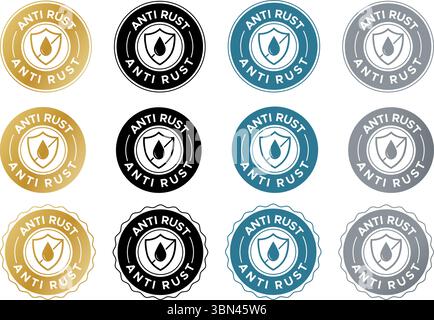 Anti-Rust logo badge vector, anti-rust badge labels, anti-rust stamp ...