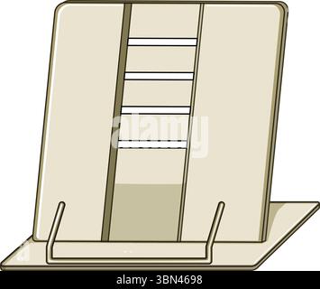 wood book reading stand cartoon vector illustration Stock Vector Image ...