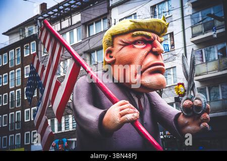 Germany, Dusseldorf, carnival. Float during the parade representing ...