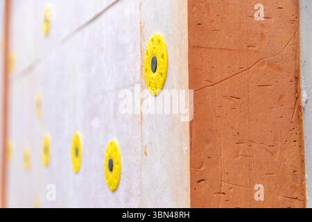 ITE. Exterior thermal insulation on an old house, based on polyurethane ...