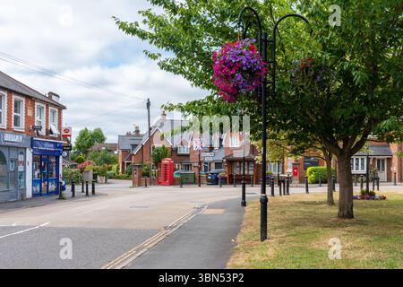 Windlesham village centre, Surrey, England, UK, with shops and ...