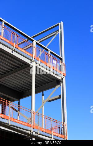 Radcliffe civic hub steel skeleton frame and metal decking sheets ready ...