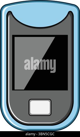 saturation oxygen fingertip monitor cartoon vector illustration Stock ...