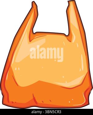 biodegradable plastic shopping bag cartoon vector illustration Stock ...