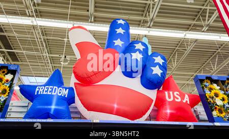 Patriotic summer display inside a Walmart store in the USA Stock Photo ...