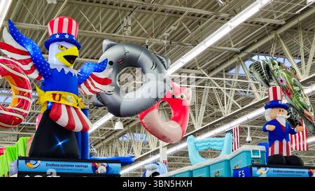 Patriotic summer display inside a Walmart store in the USA Stock Photo ...