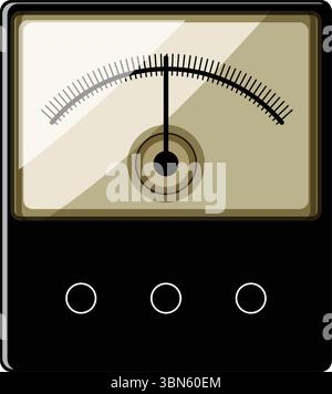 monitoring watt meter cartoon vector illustration Stock Vector Image ...