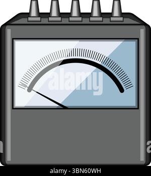 monitoring watt meter cartoon vector illustration Stock Vector Image ...