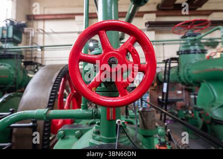 Detail of the restored Victorian beam engine in Markfield Museum ...