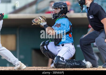 Alberto Rios (24) of the Inland Empire Empire 66ers in the field ...