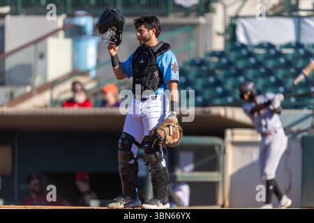 Alberto Rios (24) of the Inland Empire 66ers in the field against the ...