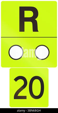 Temporary railway speed limit sign in the UK - 20 mph Stock Photo - Alamy