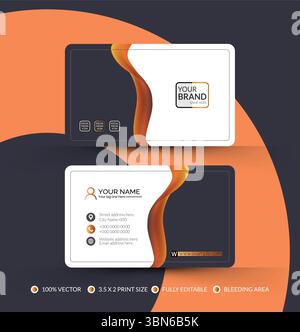 Business card template with Black Deluxe background Stock Vector Image ...