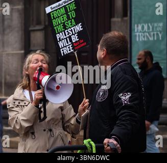 various photos of counter demonstrators at Palestine protests in Leeds ...