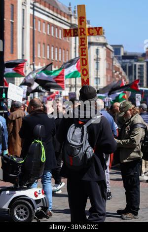 various photos of counter demonstrators at Palestine protests in Leeds ...