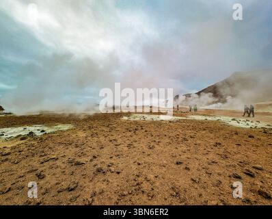 Boiling Mud Pits In Hverir, north Iceland Stock Photo - Alamy