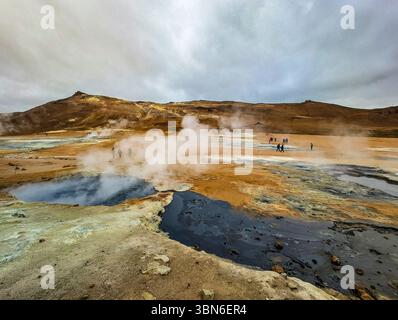 Boiling Mud Pits In Hverir, north Iceland Stock Photo - Alamy