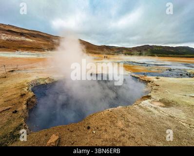 Boiling Mud Pits In Hverir, north Iceland Stock Photo - Alamy