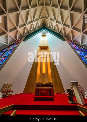 Olafsvikurkirkja white modern style triangular shape lutheran church ...