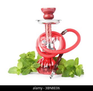 Fragrant oriental hookah with mint flavor. Fragrant shisha with ...