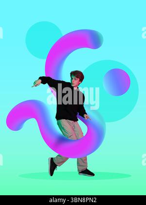Dancer with digital technology interface Stock Photo - Alamy