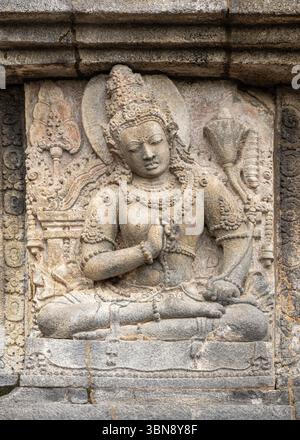 Close-up view of carving and relief figures from the ancient city of ...