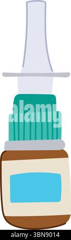 applicator nasal spray bottle cartoon vector illustration Stock Vector ...