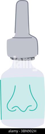 applicator nasal spray bottle cartoon vector illustration Stock Vector ...