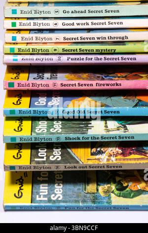 A collection of Enid Blyton's Secret Seven books stacked with colorful ...