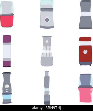 spice grinder set cartoon vector illustration Stock Vector Image & Art ...