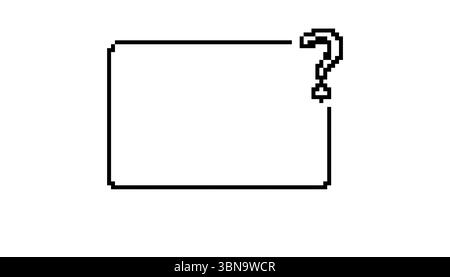 Mosaic pixel question mark icon in retro 8 bit style for fun ui design ...