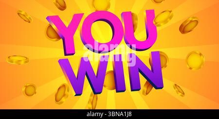 You win. Sign with golden coins. Vector illustration Stock Vector Image ...