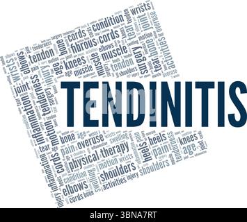 Tendinitis word cloud conceptual design isolated on white background ...