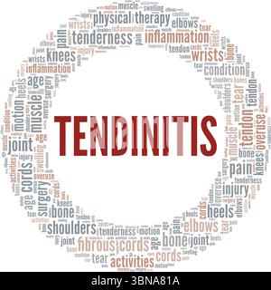 Tendinitis word cloud conceptual design isolated on white background ...