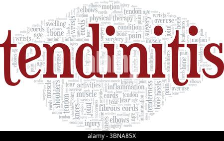 Tendinitis word cloud conceptual design isolated on white background ...