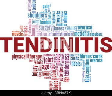 Tendinitis word cloud conceptual design isolated on white background ...