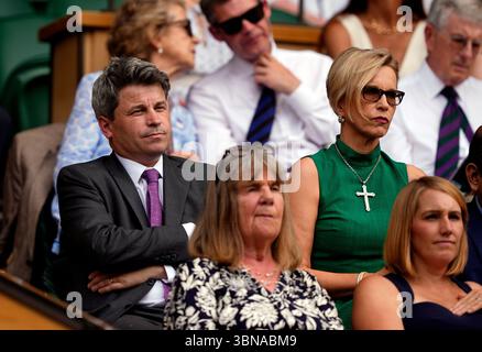 James Walmsley and Dame Emma Walmsley in the Royal Box on day two of ...