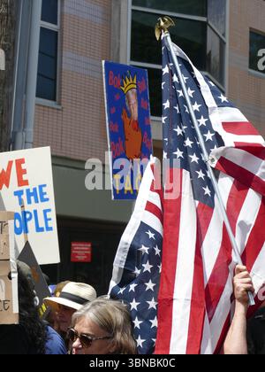 SEATTLE - JUN 14, 2025 - No Kings Rally - Chicken caricature of Donald ...