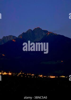 Sacred Heart Fire in Tyrol, Oetztal, Tyrol, Austria Stock Photo - Alamy