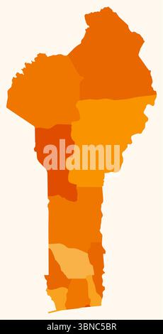 Map of Benin with regions. Just a simple country border map with region ...