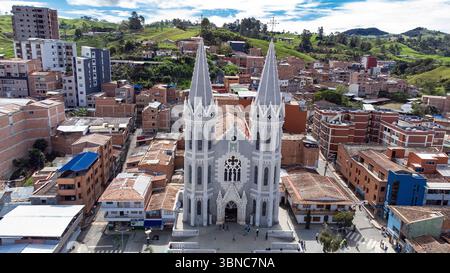 Donmatias, Antioquia, Colombia. June 15, 2025. Aerial drone view ...