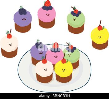 No sweet cupcake icon. Flat illustration of no sweet cupcake vector ...