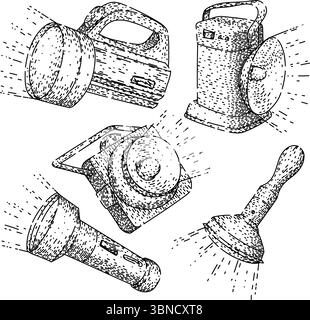 classic flashlight sketch hand drawn black Stock Vector Image & Art - Alamy
