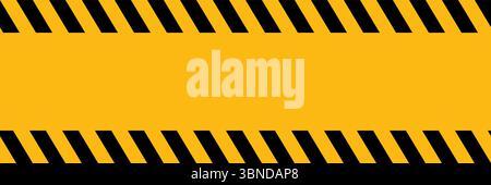 horizontal black and yellow no entry sign background Stock Vector Image ...