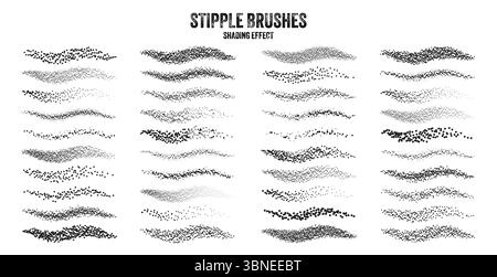 Ink scatter brush, stipple drawing and texturing. Fading gradient ...