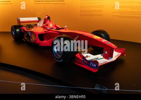 February 2, 2025, Qatar Doha. Ferrari Formula 1 car, an exhibition ...