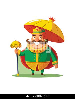 Cartoon yellow umbrella character. Humorous vector parasol with smiling ...