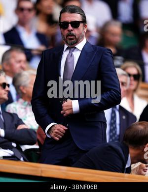 Dave Grohl in the Royal Box on day three of the 2025 Wimbledon ...